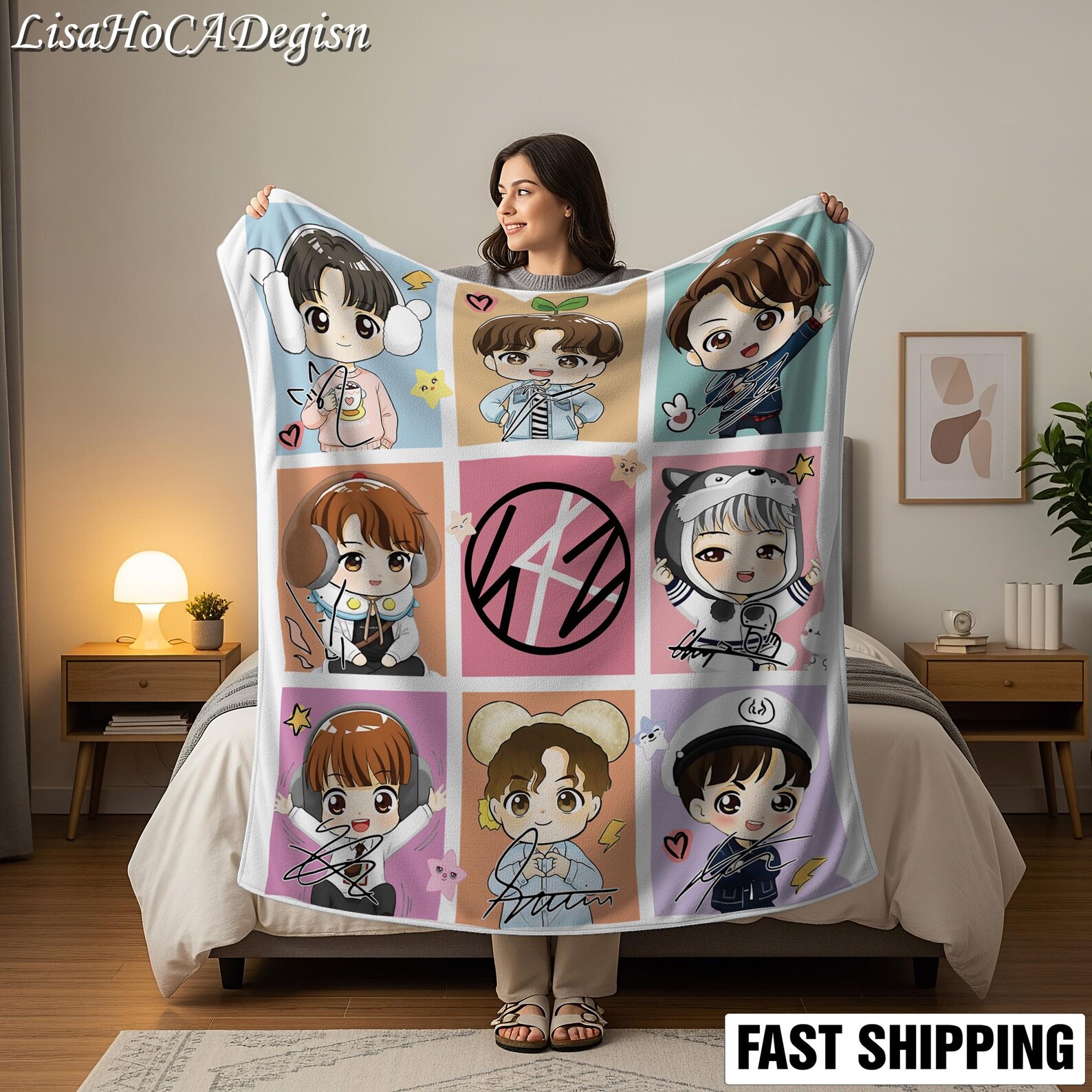 Stray Skzoo K-pop Blanket, Cozy Fandom Decor Gift for Fans, Bedroom ...
