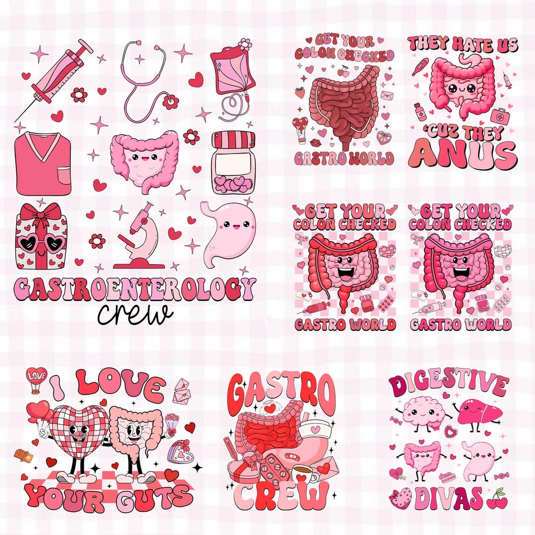 10+ Pngs Bundle Gastro Valentine, GI Nurse Valentine Png, Medical Endo ...