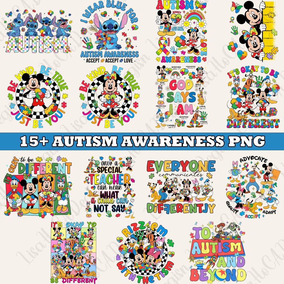 15+ Autism Awareness Disney Bundle, Magic Kingdom Disney Mickey ...