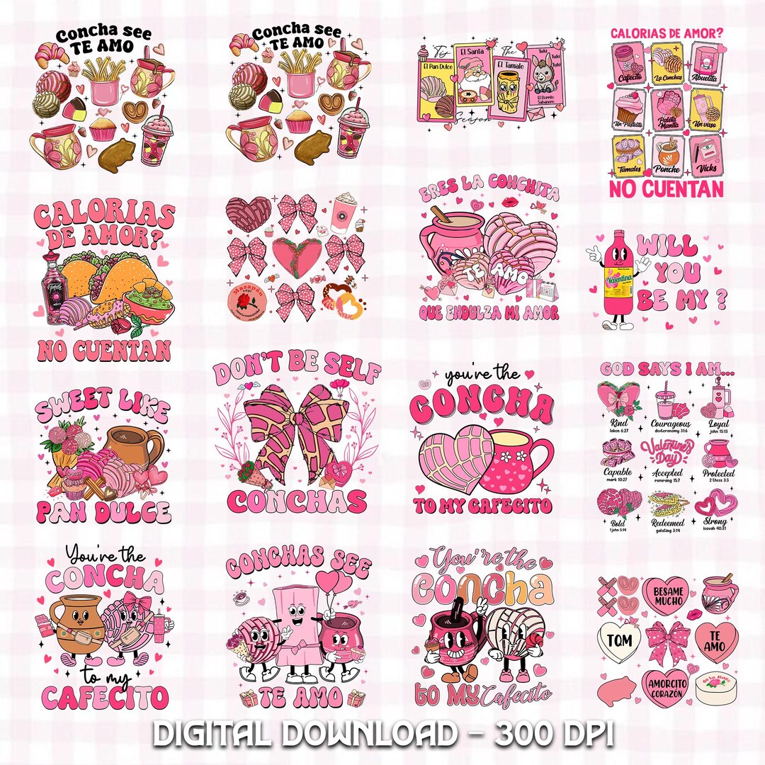 45++ Concha Valentine's Bundle Png, Retro Valentine Png, Mexican ...
