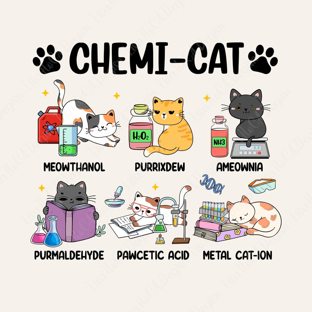 Chemi Cat Chemistry Teacher PNG, Chemistry Png, Science Png, Chemistry ...