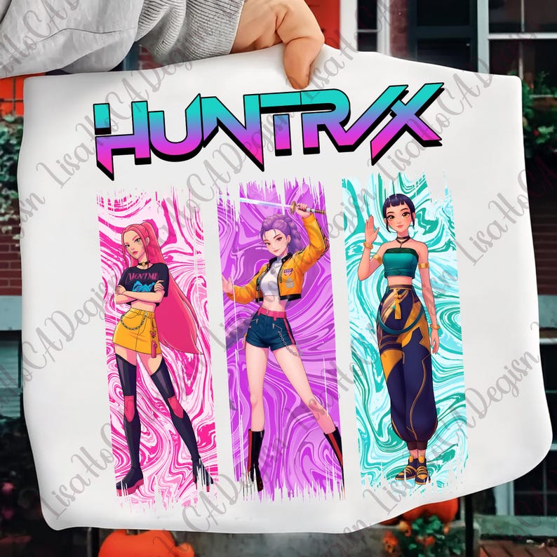 Huntrix Frame Kpop Demon Hunters Png, Saja Girls Png, Anime Lover Gift ...