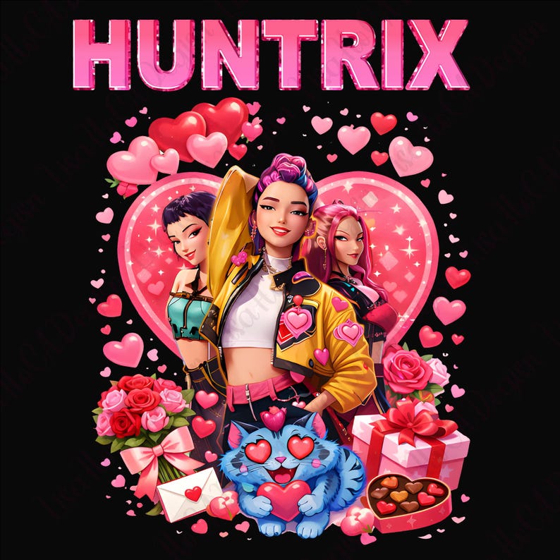 Huntrix Valentine Kpop Demon Hunters PNG, Valentine Huntrix Anime Girl ...