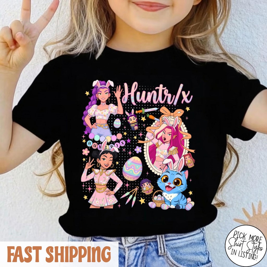 Easter Huntrix Shirt, Kpop Demon Hunters Easter Tee, Bunny Fantasy ...