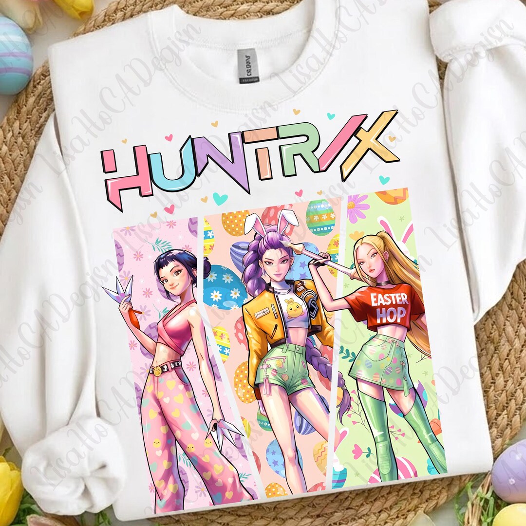 Huntrix Kpop Demon Hunters Easter PNG, Huntrix Anime Girl Group PNG ...
