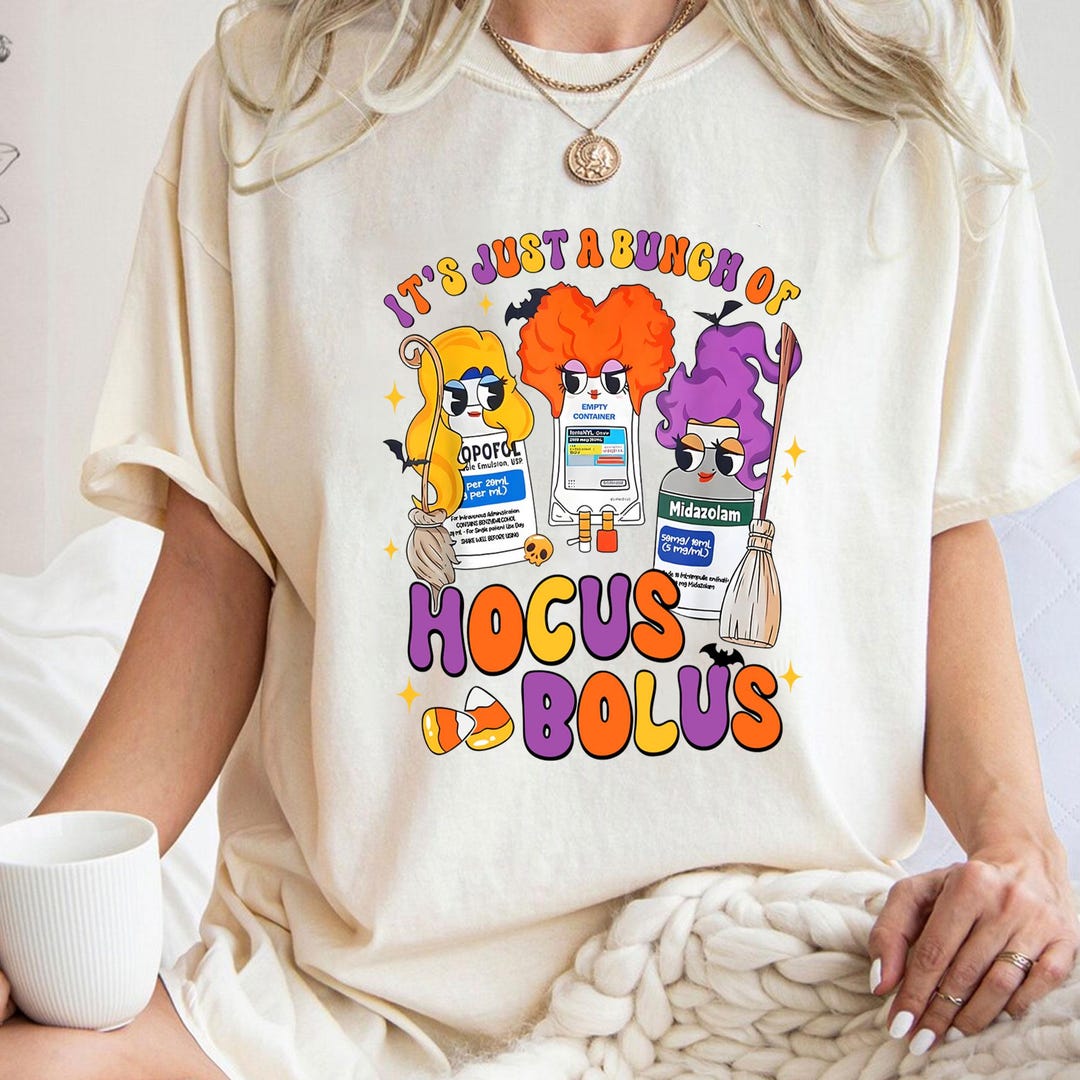 It's Just A Bunch of Hocus Bolus Halloween Nurse Png, Funny Halloween ...