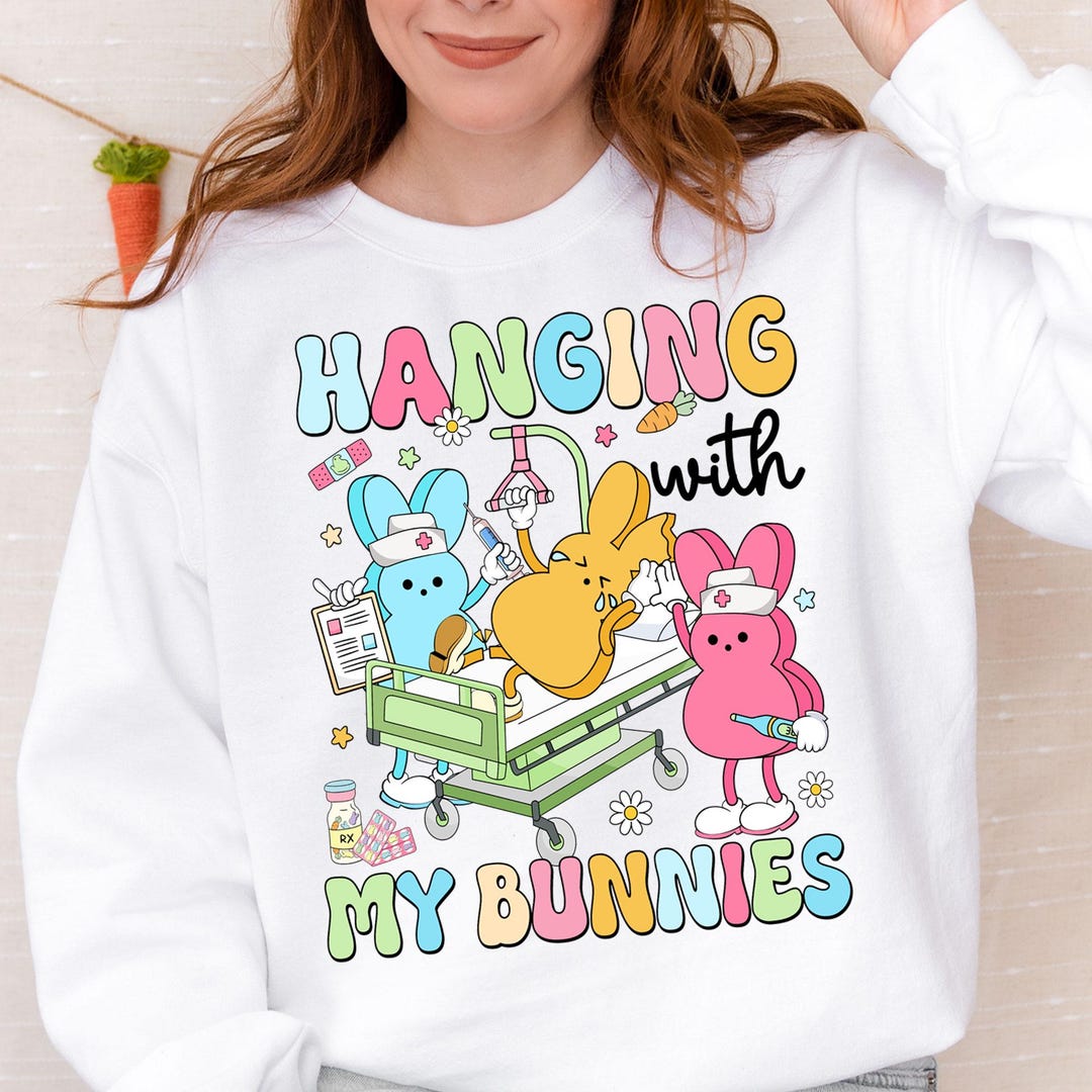 Hanging With My Bunnies Nurse Easter Png, Funny Bunny Nurse Png ...