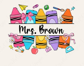 Teacher Back to School Custom Name Png, Custom Teacher Name PNG ...