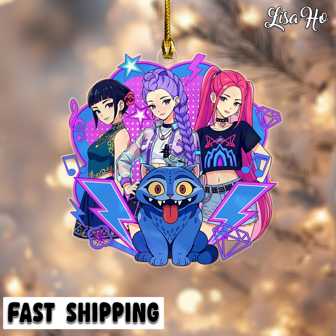 Huntrix Christmas Tree Kpop Demon Hunters Acrylic Ornament, Huntrix ...