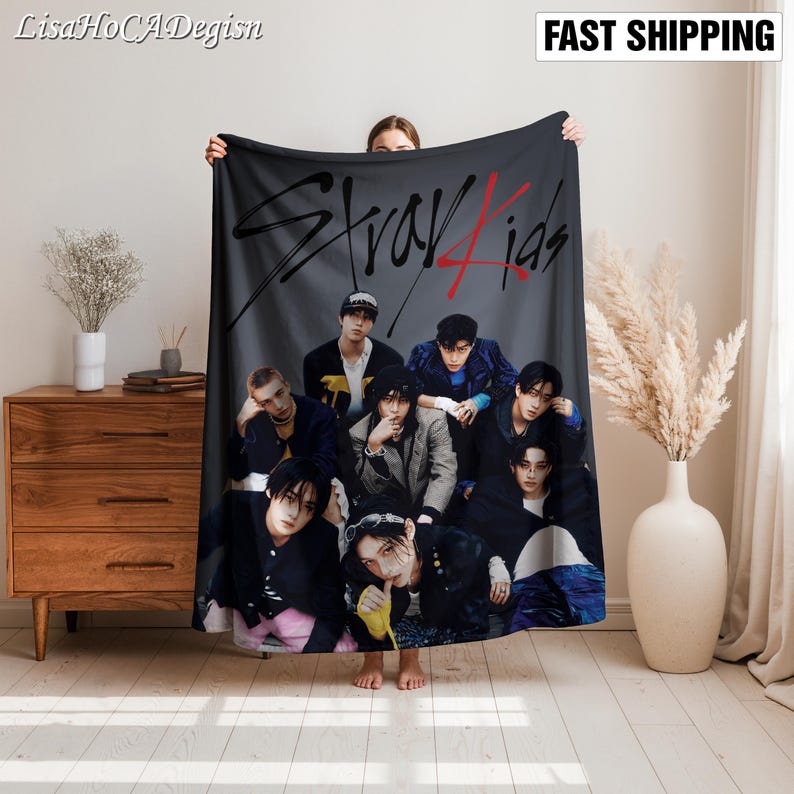 Stray K-pop Blanket, Cozy Fandom Decor Gift for Fans, Bedroom Bedding ...