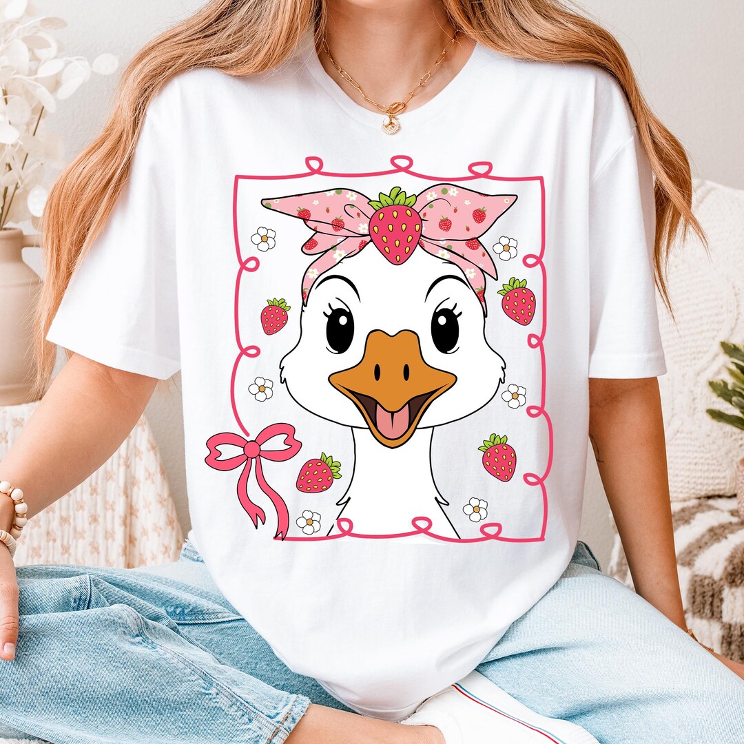 Cute Strawberry Goose Png, Summer Goose, Mama Goose Png, Coquette Goose ...
