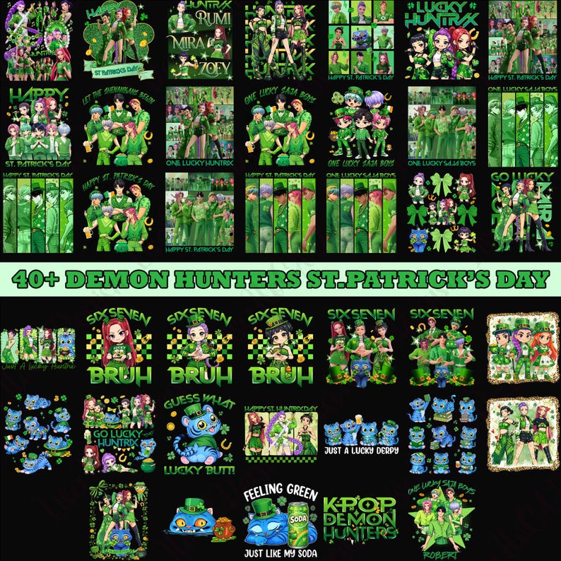 500+ Kpop Demon Hunters PNG, Kpop Idol Valentine, St Patrick, Easter ...