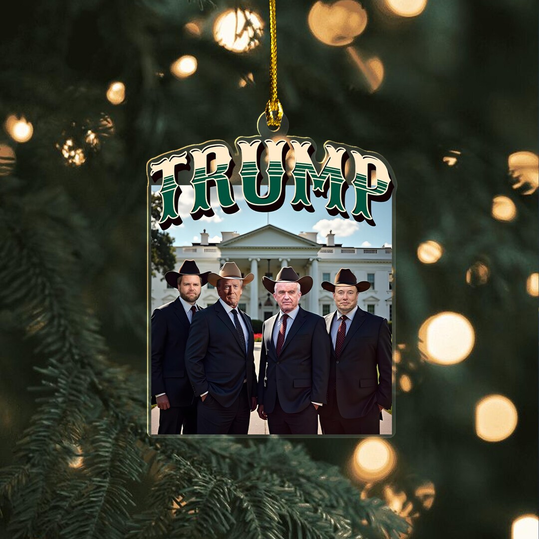 Trump JD Vance Kennedy Elon Musk Acrylic Ornament, Trump Ornament ...