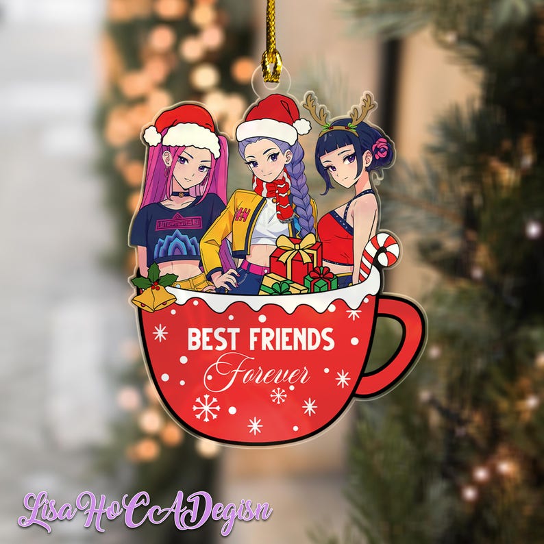 Huntrix Kpop Demon Hunters Best Friends Forever Christmas Ornament ...