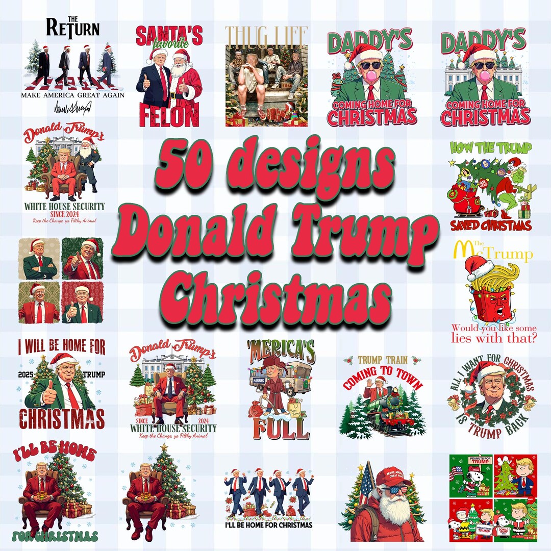 Trump I'll Be Home for Christmas Png Bundle, Humorous Trump Christmas ...