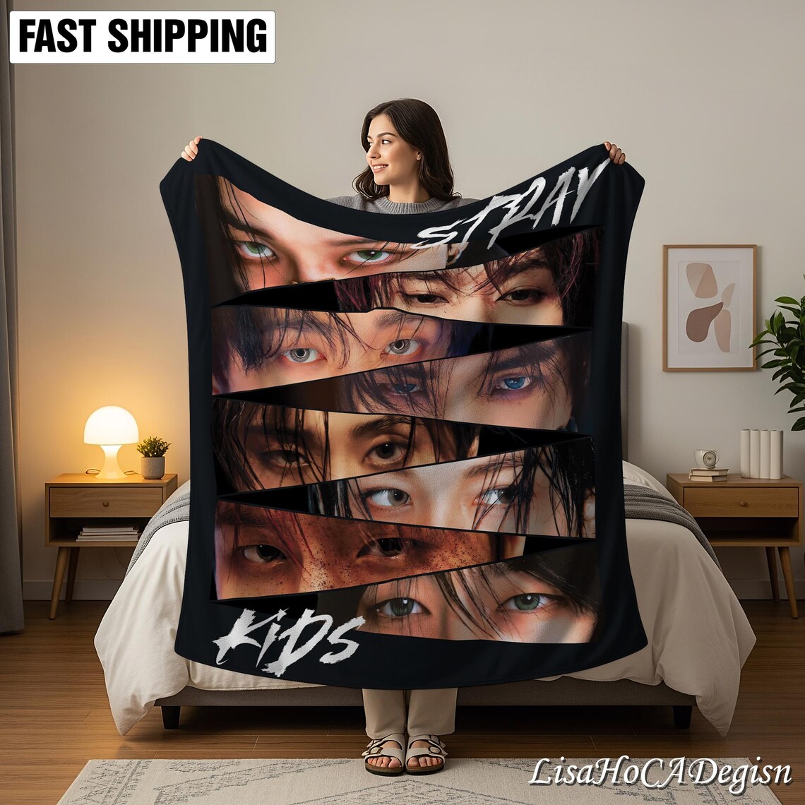 Stray K-pop Blanket, Cozy Fandom Decor Gift for Fans, Bedroom Bedding ...