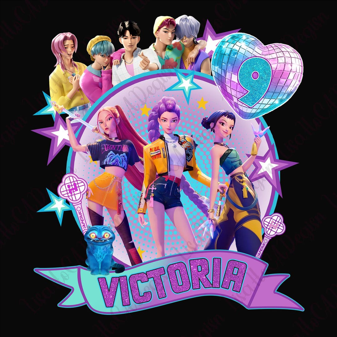 Custom Birthday Demon Hunter Huntrix Saja Boys PNG, Personalized Kpop ...