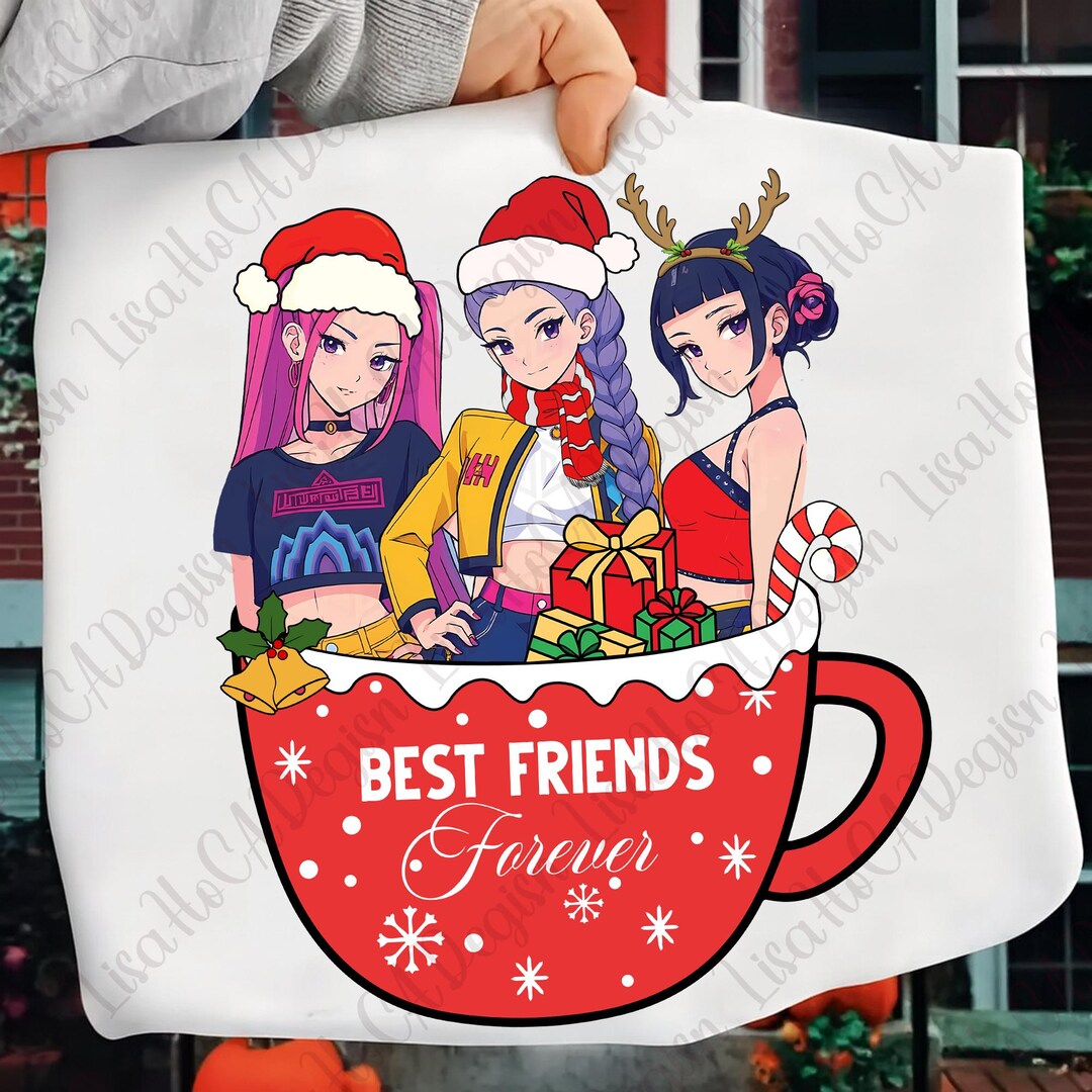 Huntrix Kpop Demon Hunters Best Friends Forever Christmas Png, Saja ...