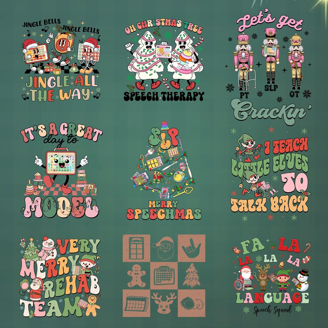 SLP Speech Language Pathologist Png Bundle, SLP Christmas Png, Speech ...