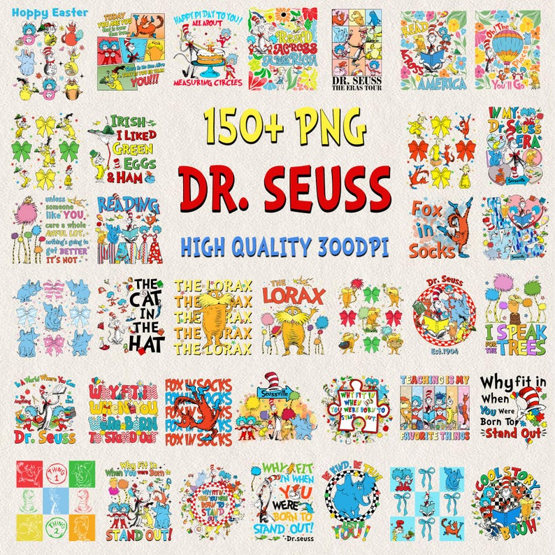 150+ Dr Seuss Png Bundle, Dr.seuss Png Sublimation, Dr.seuss Day Png ...