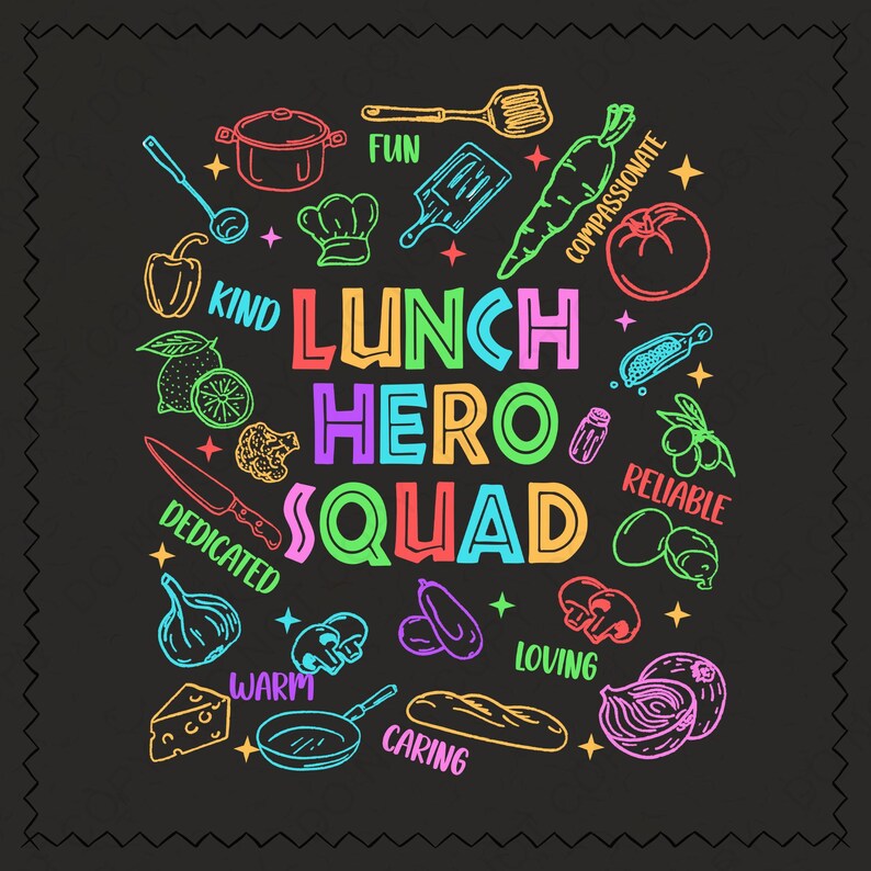 School Lunch Hero Squad Funny Cafeteria Workers Digital PNG, Lunch Hero ...