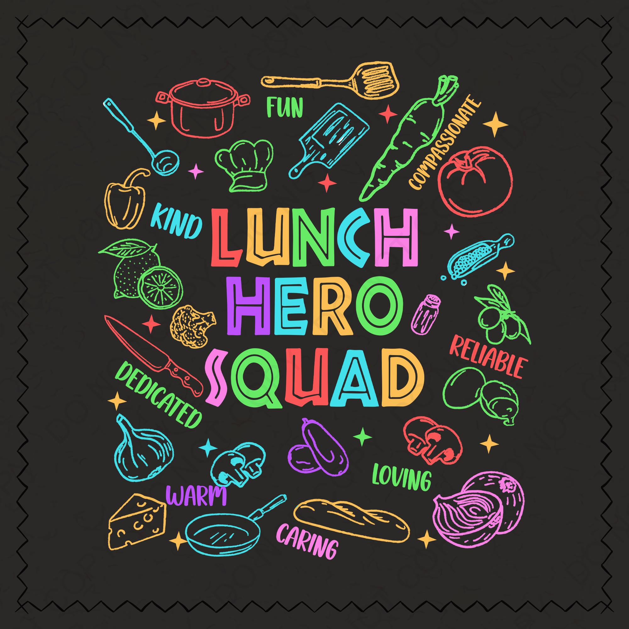 School Lunch Hero Squad Funny Cafeteria Workers Digital PNG, Lunch Hero ...