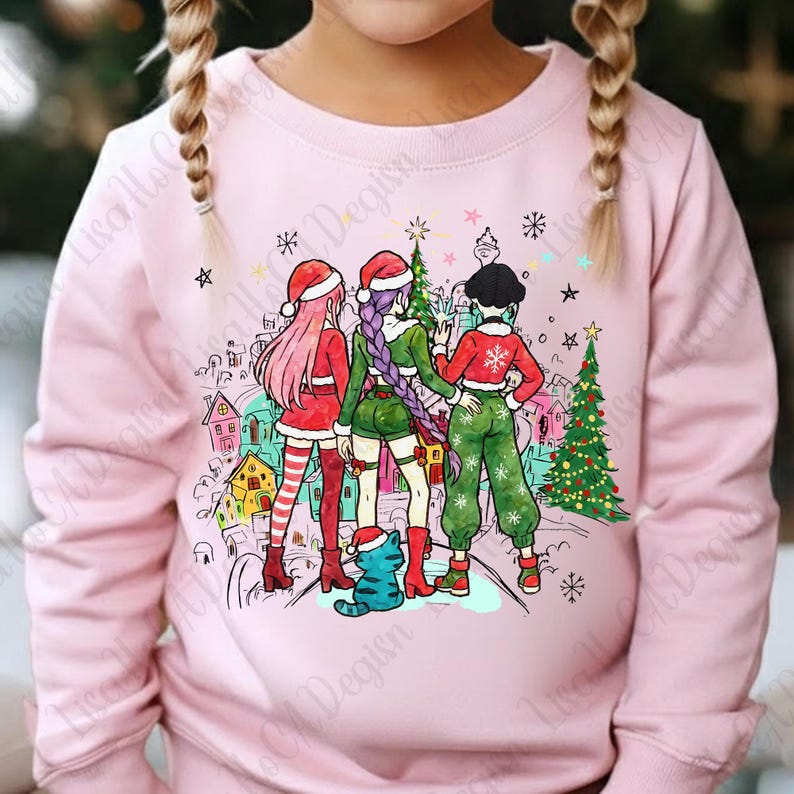 Small Town Huntrix Christmas Png, Saja Girls Png, Anime Lover Gift Mira ...