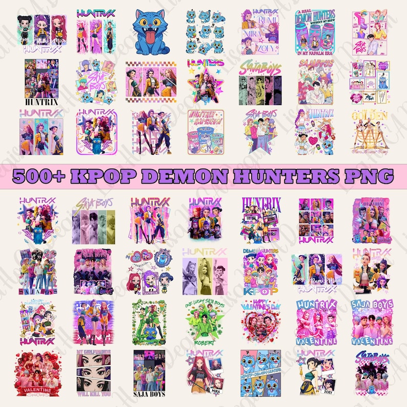 500+ Kpop Demon Hunters PNG, Kpop Idol Valentine, St Patrick, Easter ...
