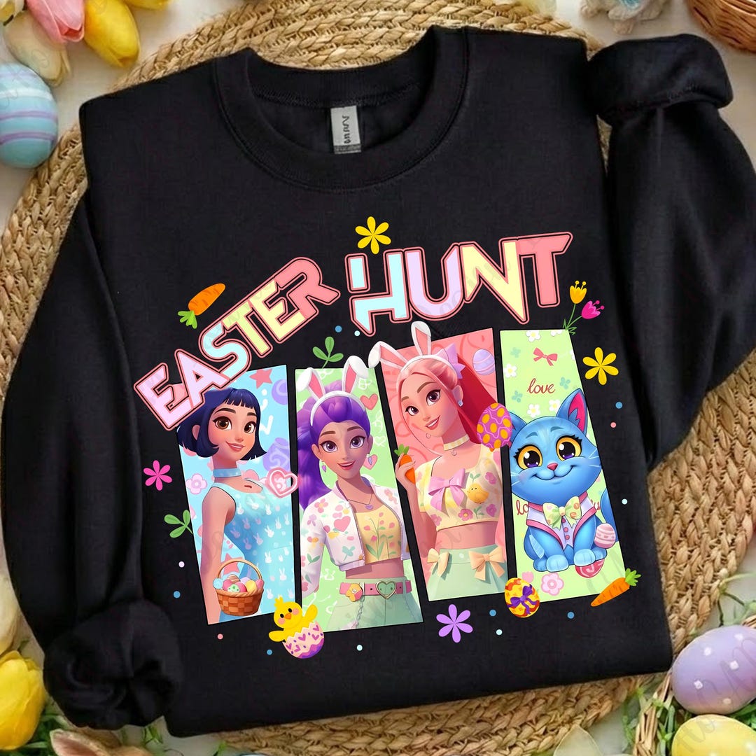 Kpop Huntrix Easter Hunt PNG, Huntrix Anime Girl Group PNG, Happy ...