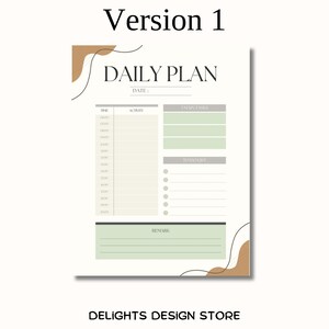 Printable Fillable Daily Planners, Digital Download, Minimal Aesthetic ...