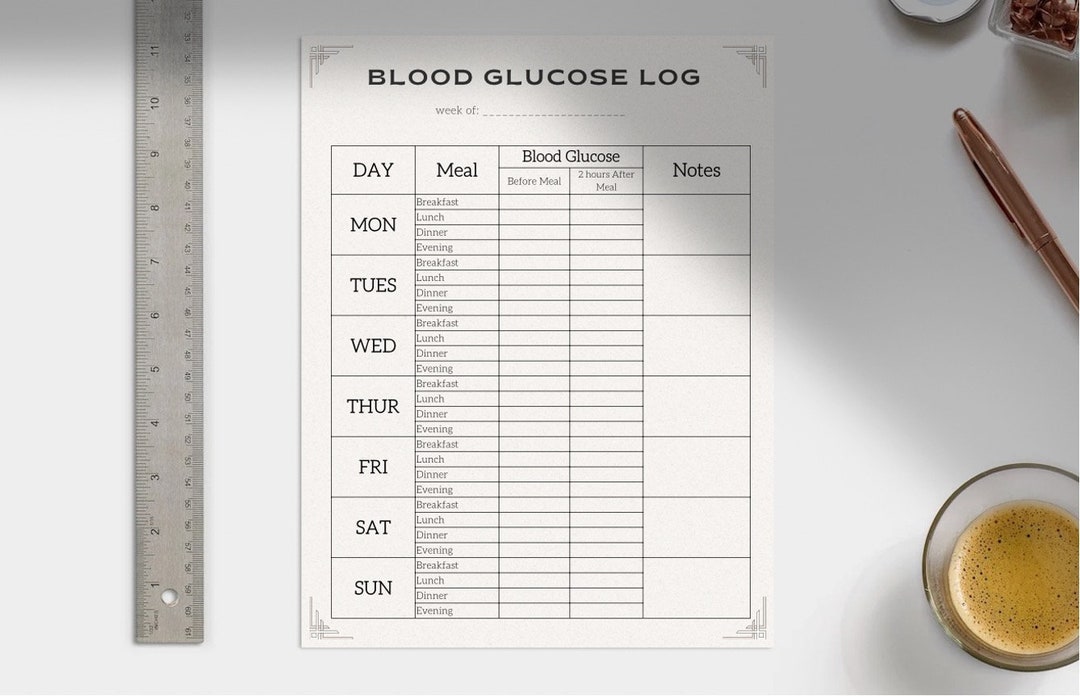 DIABETES BLOOD SUGAR Log | Glucose Monitoring | Health Wellness ...