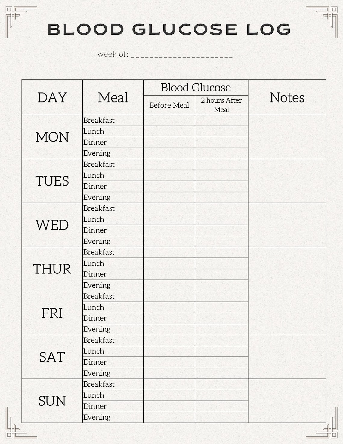 DIABETES BLOOD SUGAR Log | Glucose Monitoring | Health Wellness ...
