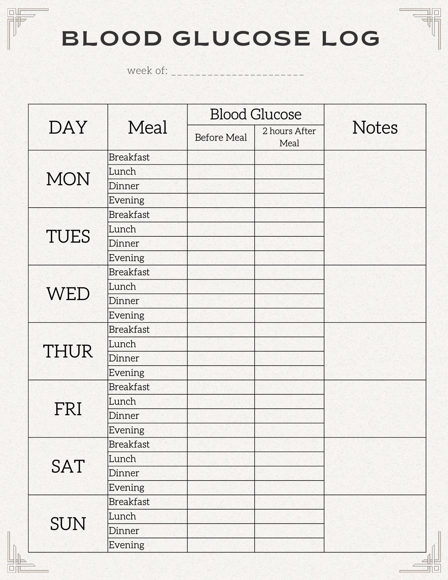 DIABETES BLOOD SUGAR Log | Glucose Monitoring | Health Wellness ...
