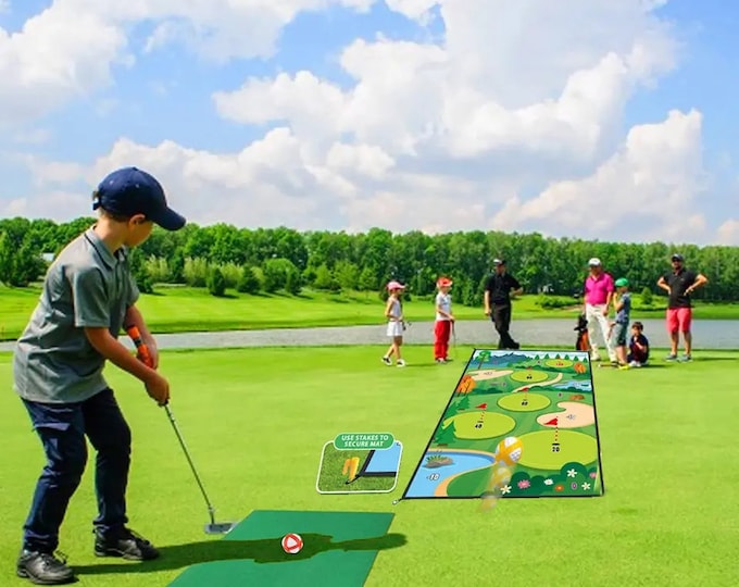 Golf Chipping & Hitting Game Sticky Ball and Mat, Indoor and Outdoor ...