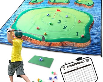 Golf Chipping & Hitting Game Sticky Ball and Mat, Indoor and Outdoor ...