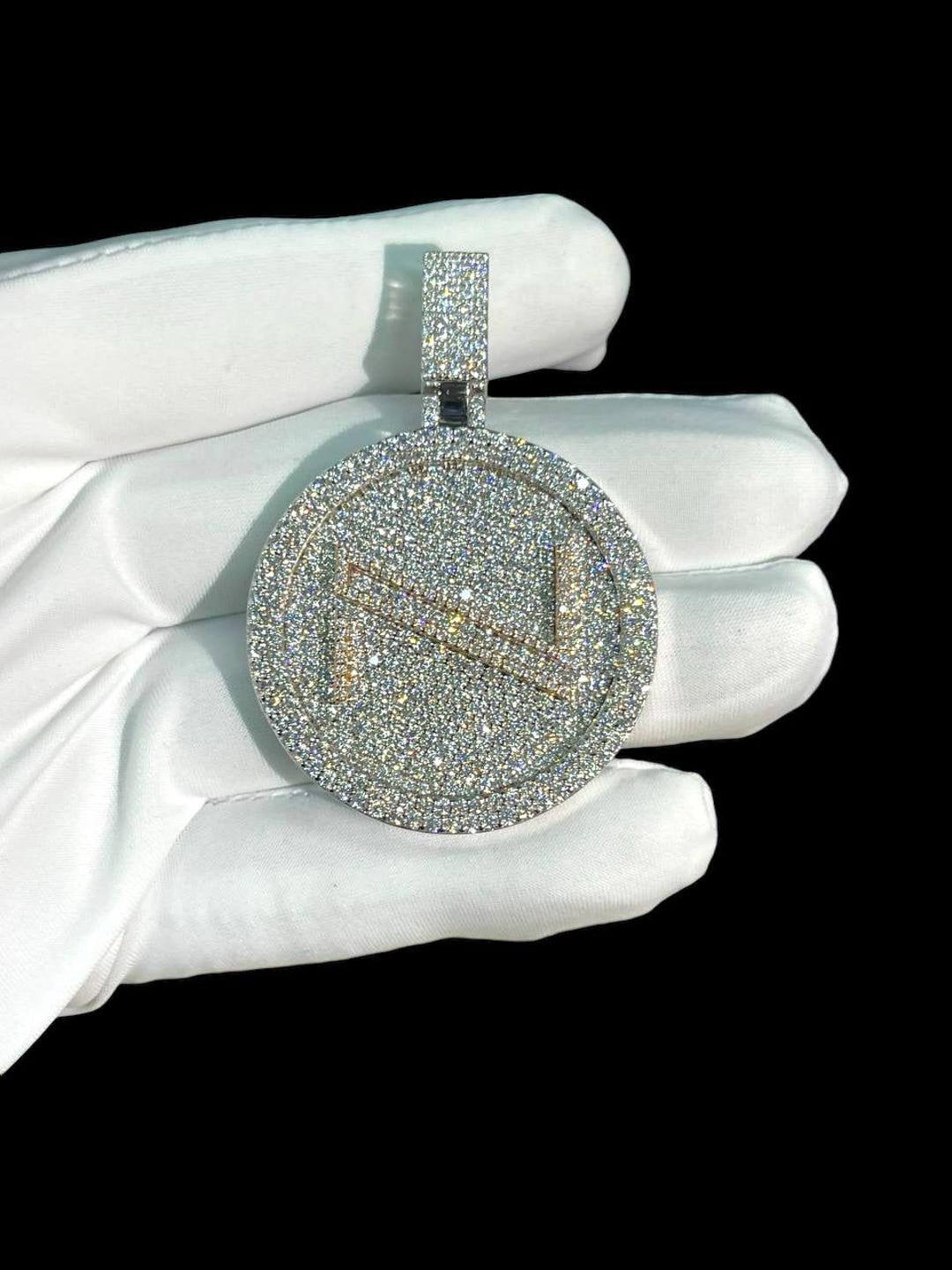 Hip Hop PERSONALIZED Pendant, Pave Setting Real Moissanite Pendant, Hip ...