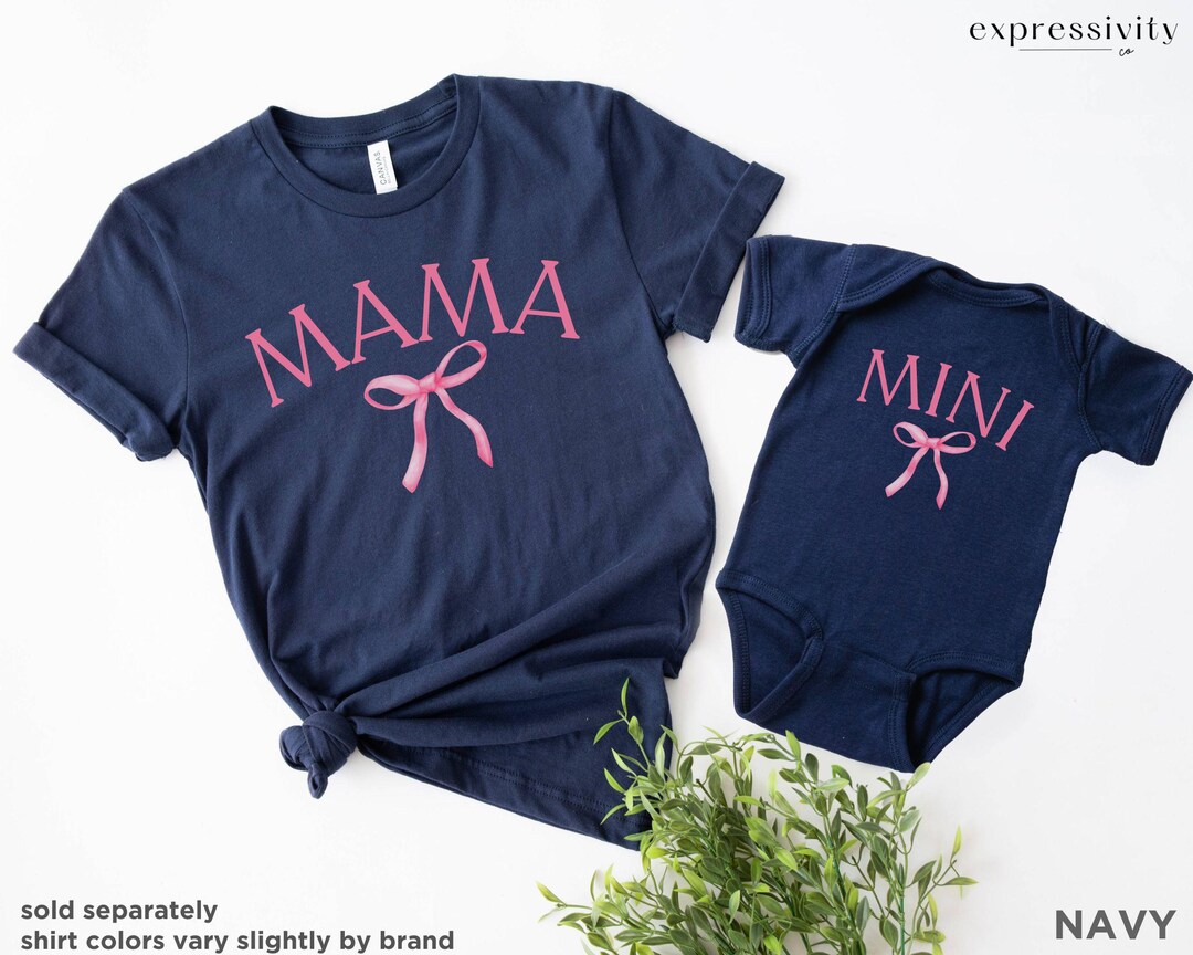 Mama Mini Shirts, Bow Mommy and Me Shirts for Mom and Baby Matching ...
