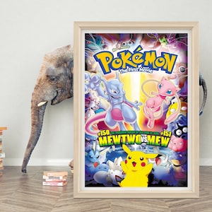 Pokémon the First Movie Poster Wall Art | 2023 Movie Poster | High ...