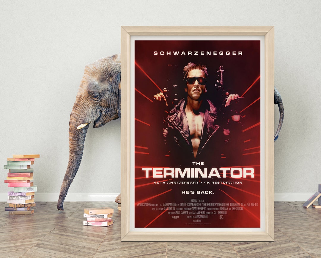 The Terminator Poster Wall Art | the Terminator 40th Anniversary Poster ...