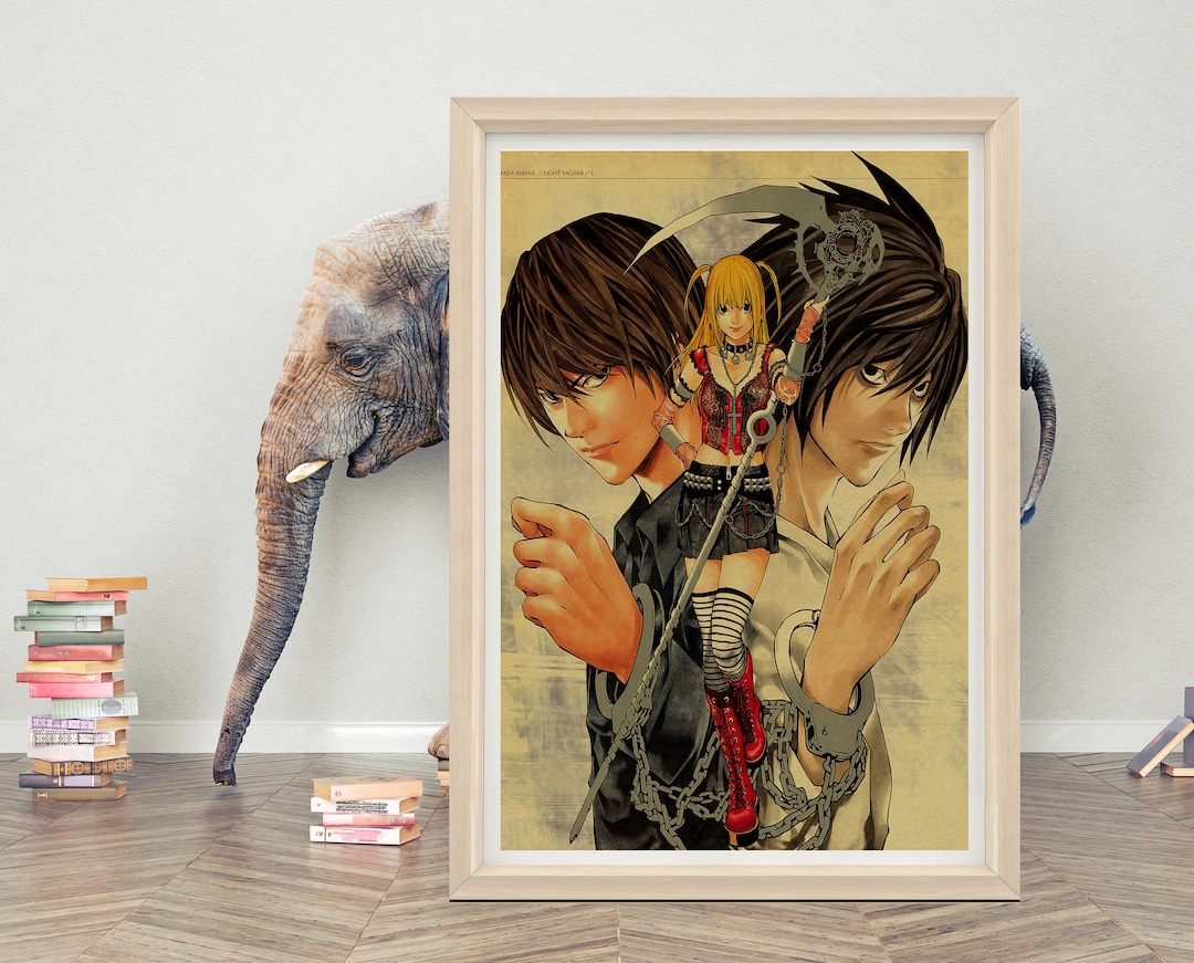 Death Note Poster Wall Art Death Note Anime Poster High Quality Canvas ...