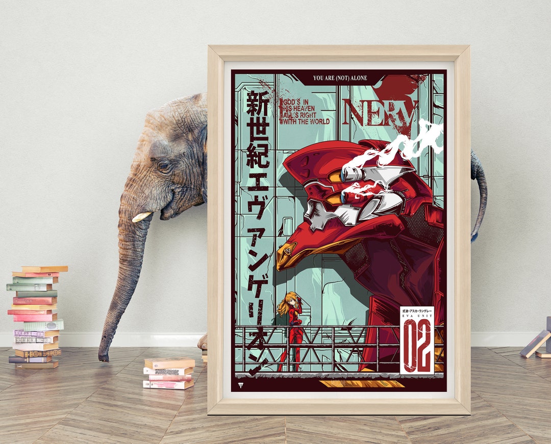 Neon Genesis Evangelion EVA Unit-02 Poster | 2024 Minimalist Movie ...