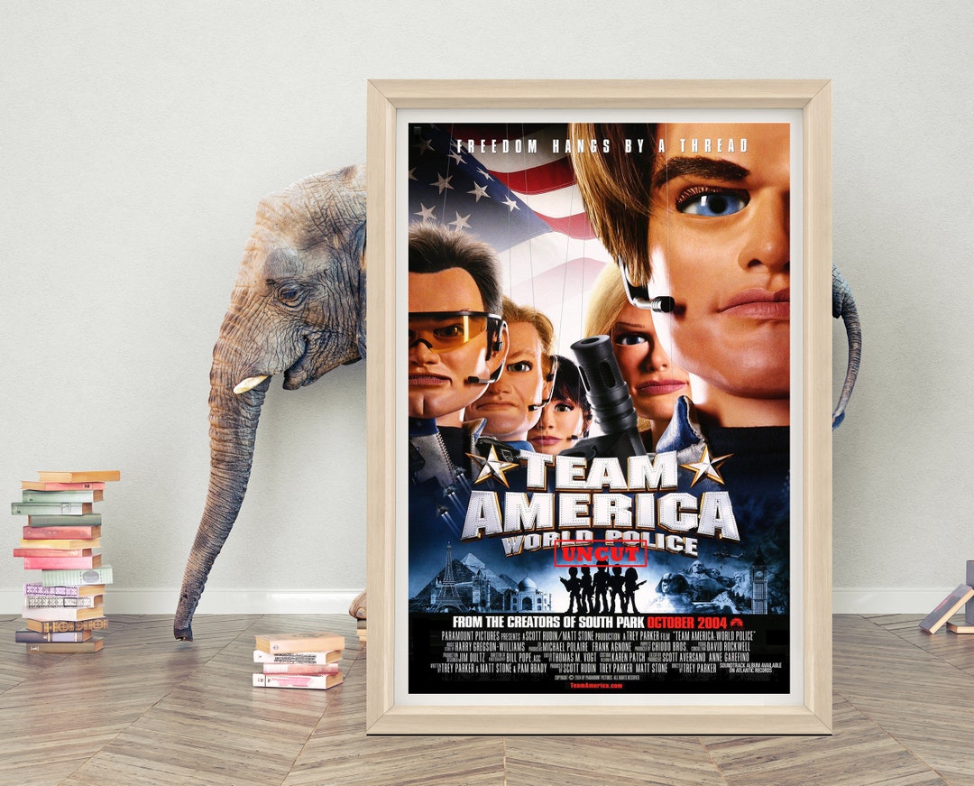 Team America World Police Movie Poster Wall Art 2023 Minimalist Movie ...