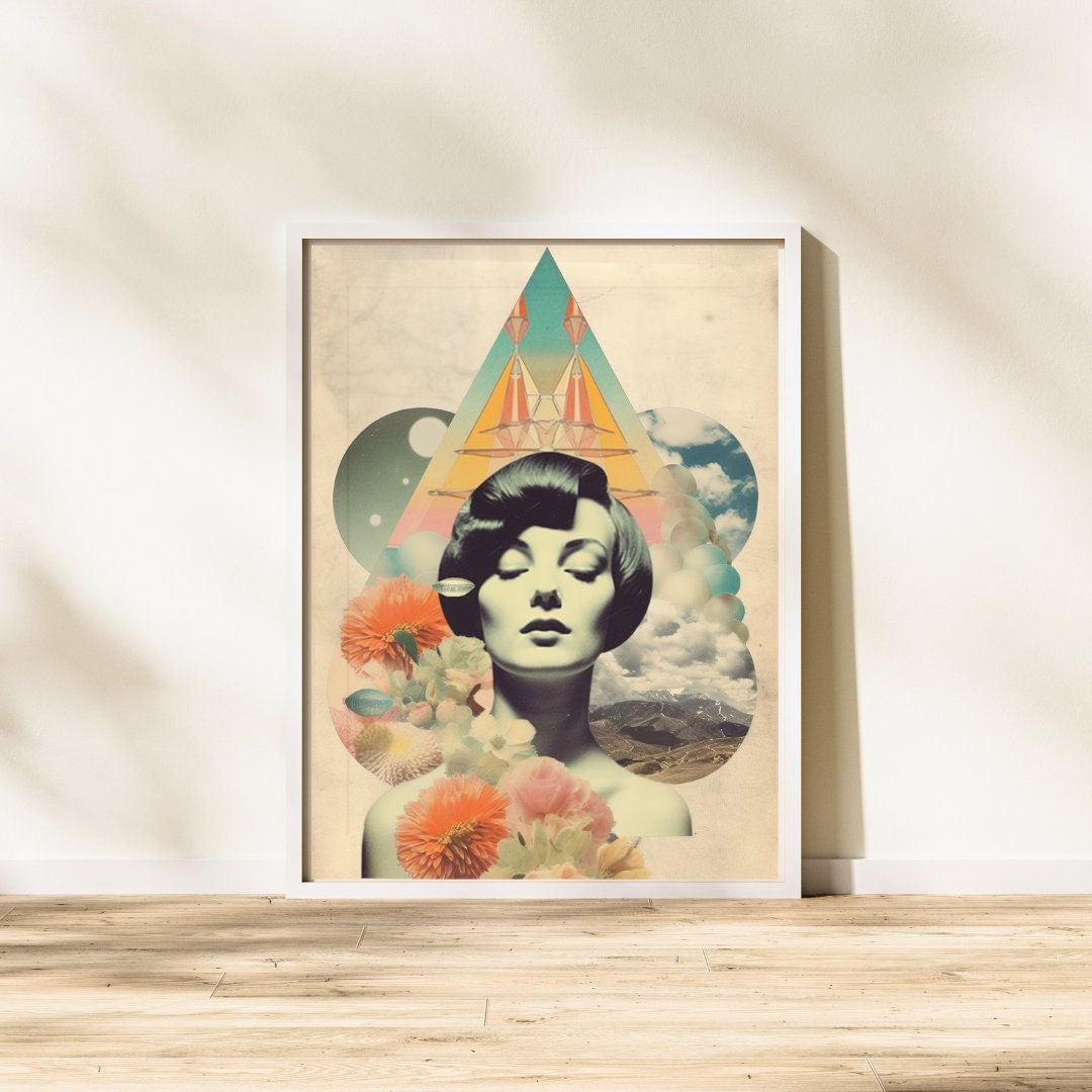 Vintage Lady Print | Feminine Decor | Retro Collage | Printable Artwork ...