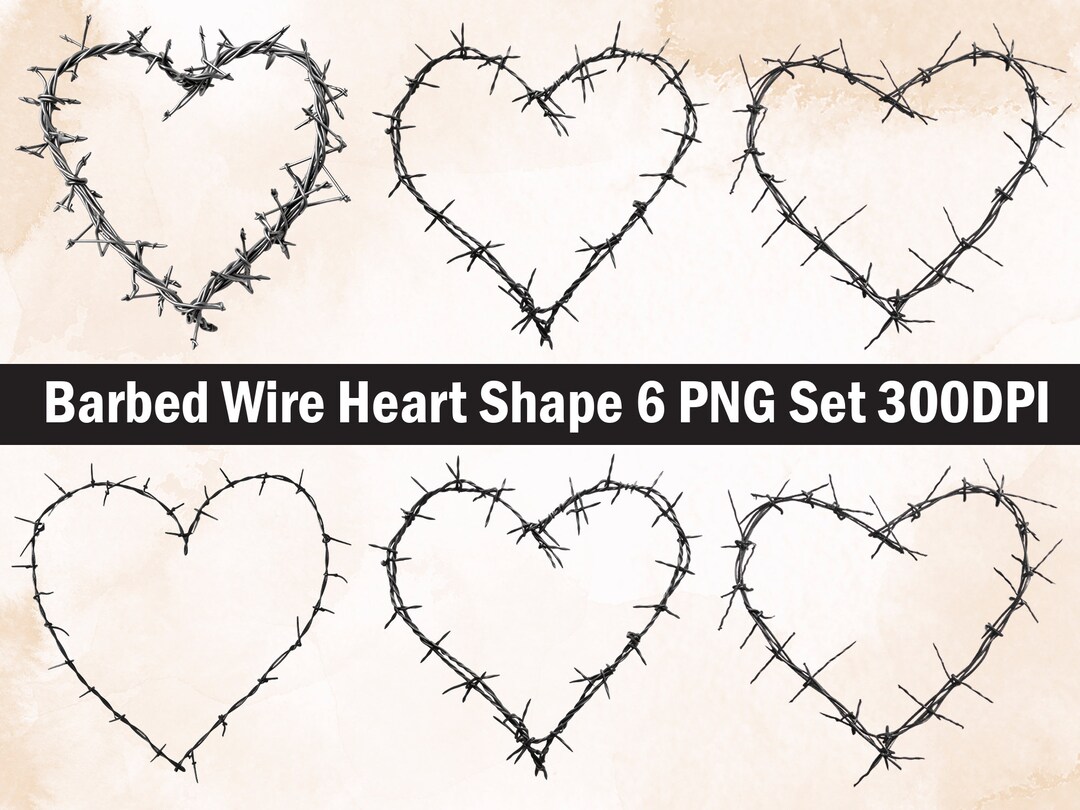 Barbed Wire Heart Shape PNG Sublimation Design, Heart Png, Heart ...