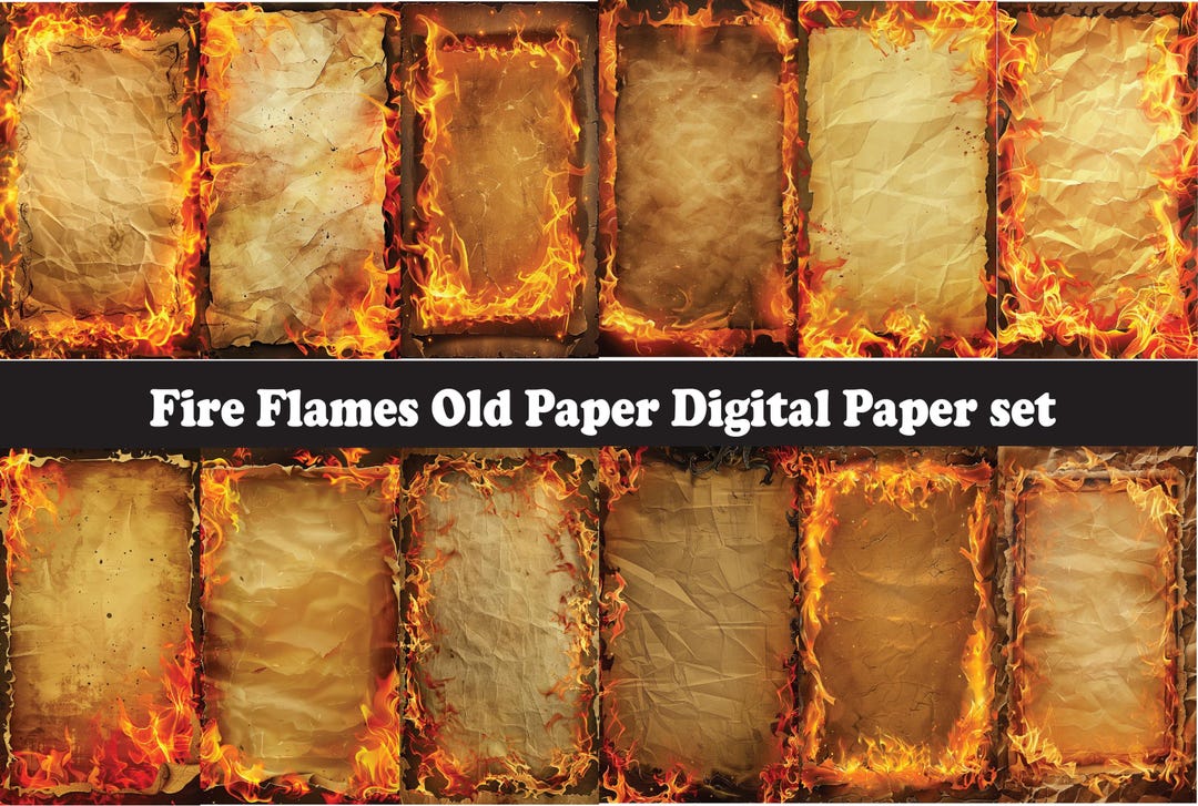 Fire Flame Junk Journal Kit: Printable Papers & Cards (digital Download ...