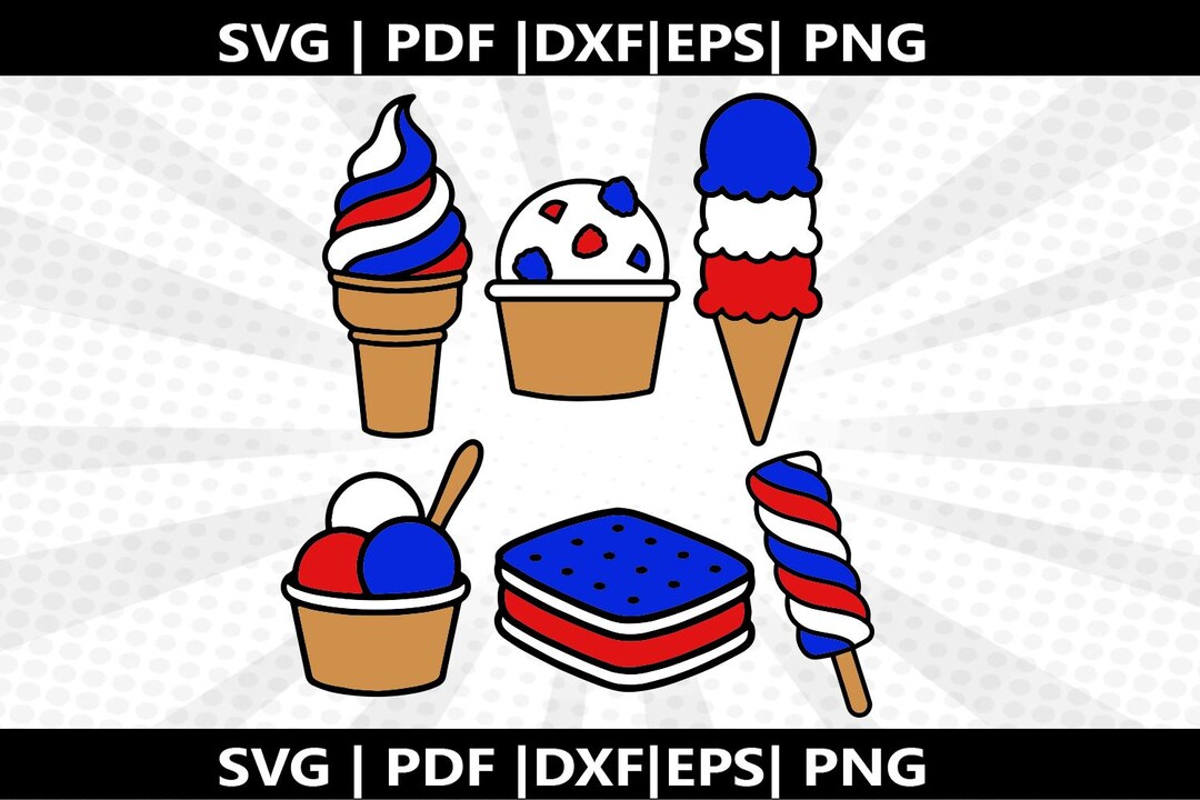 Patriotic Ice Ceram SVG Files for Cricut DIY Craft Svgs Crafts ...