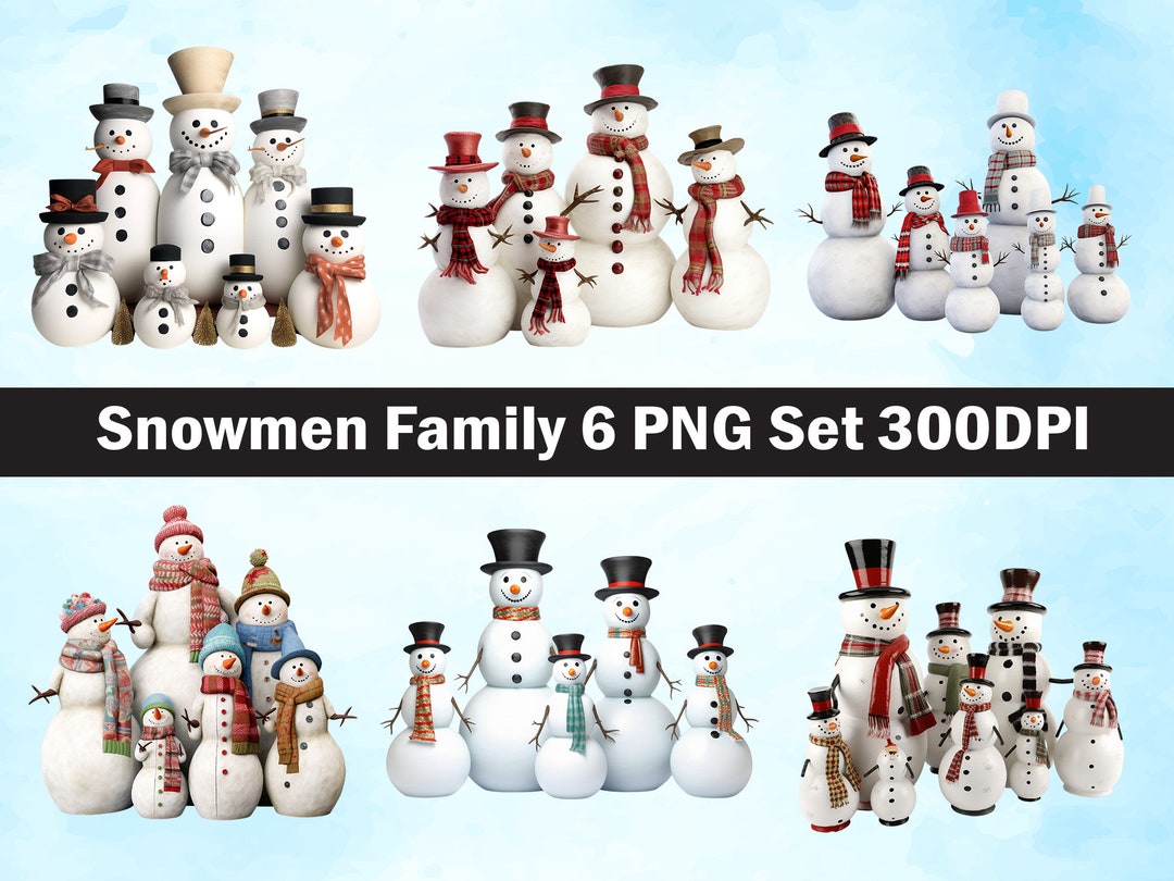 Snowman Family PNG Sublimation Design,snowman Png,snowman Illustration ...