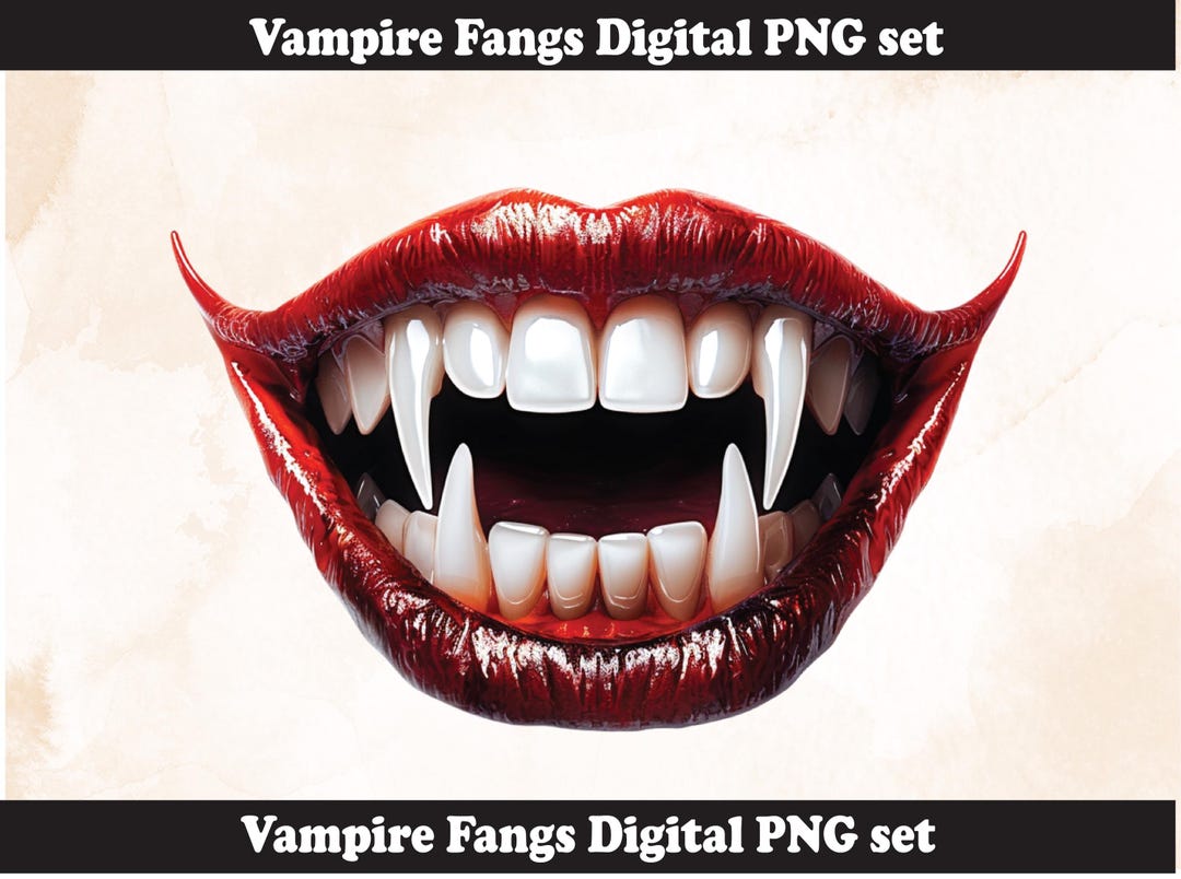 Vampire Fangs PNG: Halloween Sublimation Design (digital Download, 8 HD ...