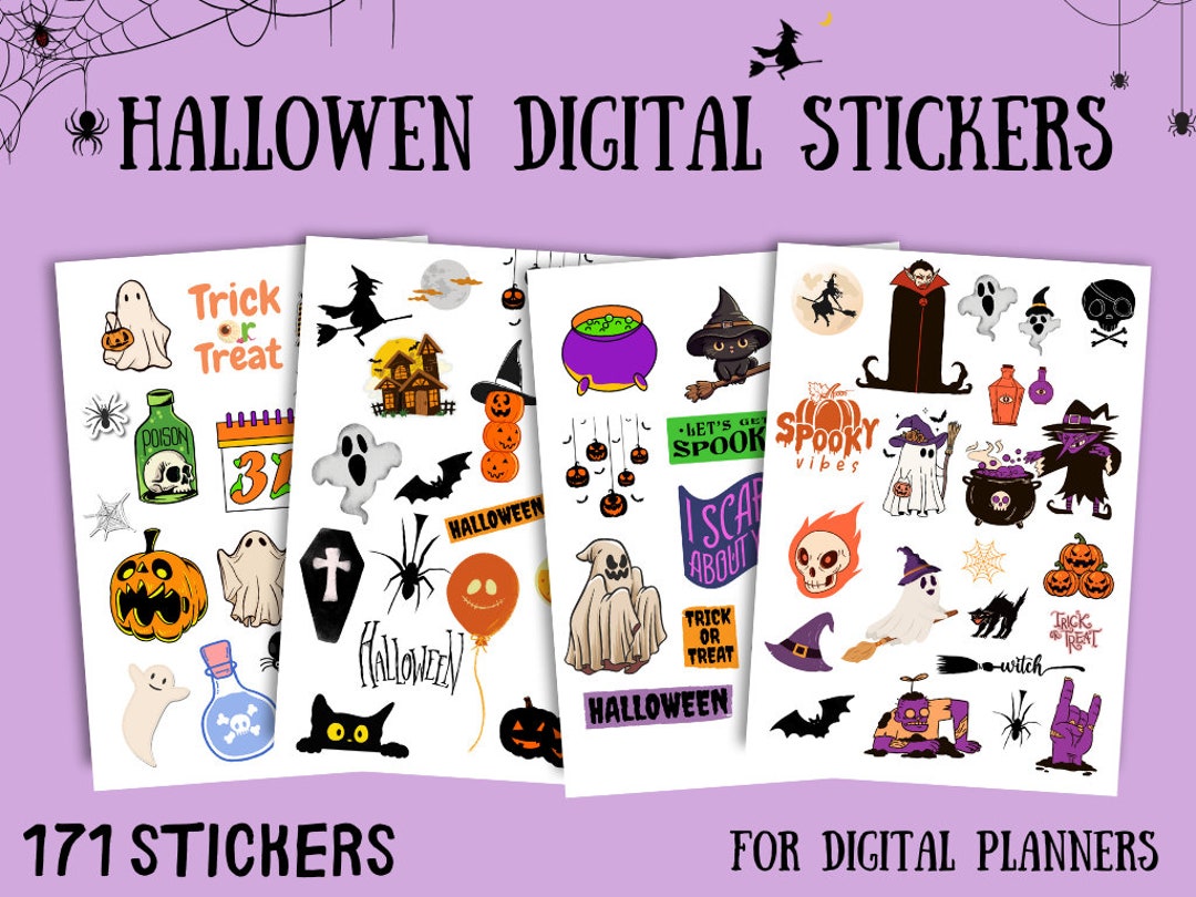 Halloween Digital Stickers, Digital Stickers, Printable Digital ...