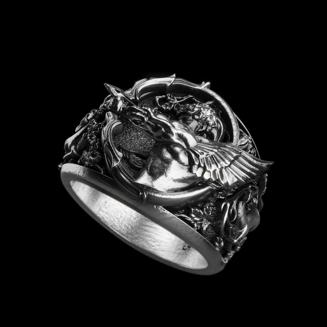 Eros 925 Sterling Silver Ring, the God of Love in Greek Mythology, Love ...